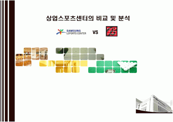 상업스포츠센터의 비교 및 분석-삼성레포츠센터, 발리토탈휘트니스