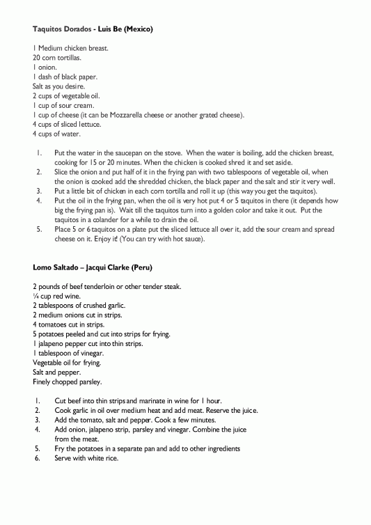 Recipe (간단히 해먹을 수 있는 세계 음식)