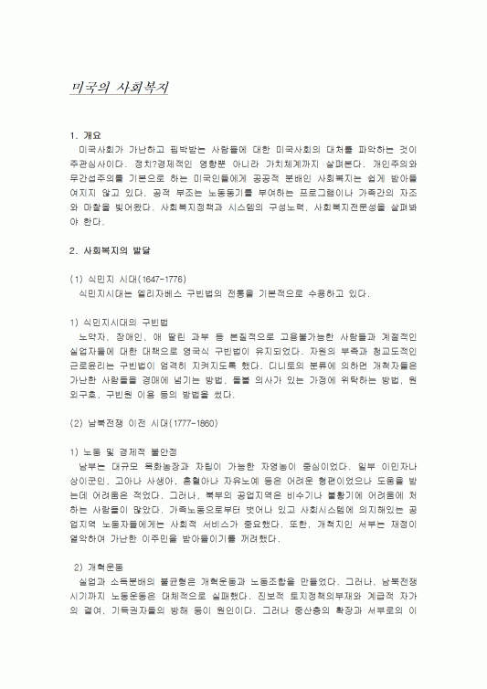 미국의 사회복지