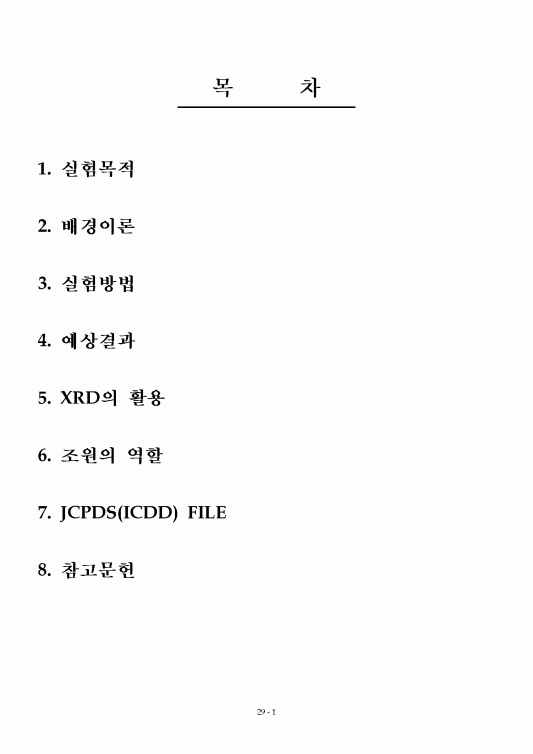 XRD를 이용한 미지의 시료 정량/정성 분석