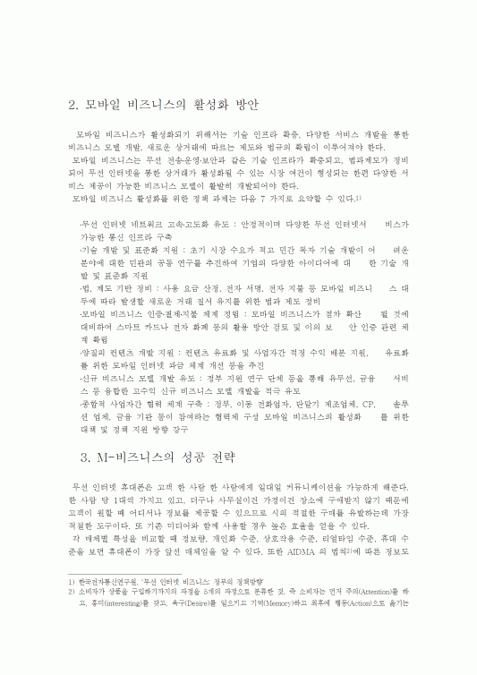 모바일 비지니스의 활성화방안