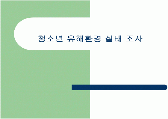 청소년을 위협하는 유해환경 실태조사