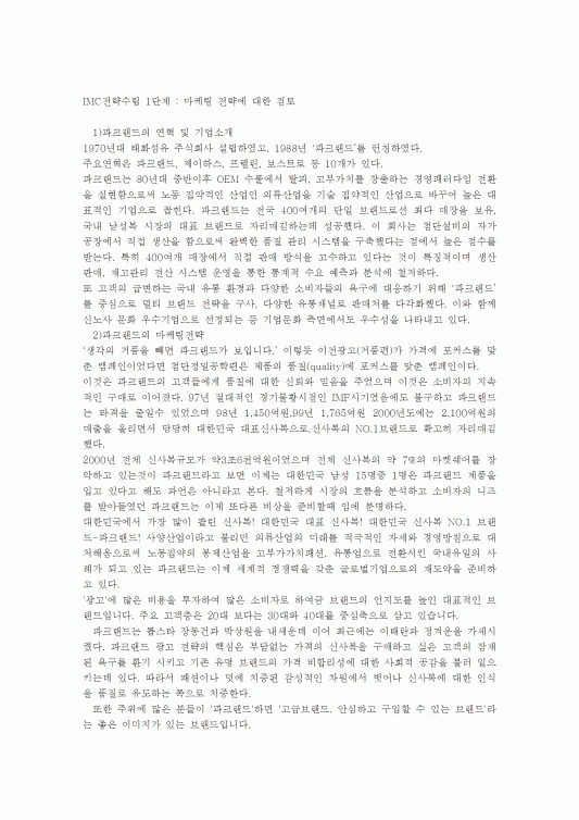 IMC 전략 수립의 내용 및 절차