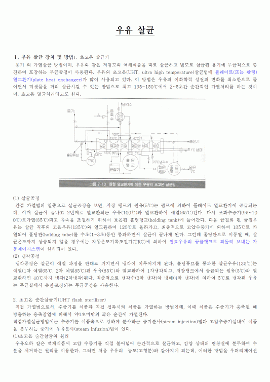우유살균법 레포트 자료