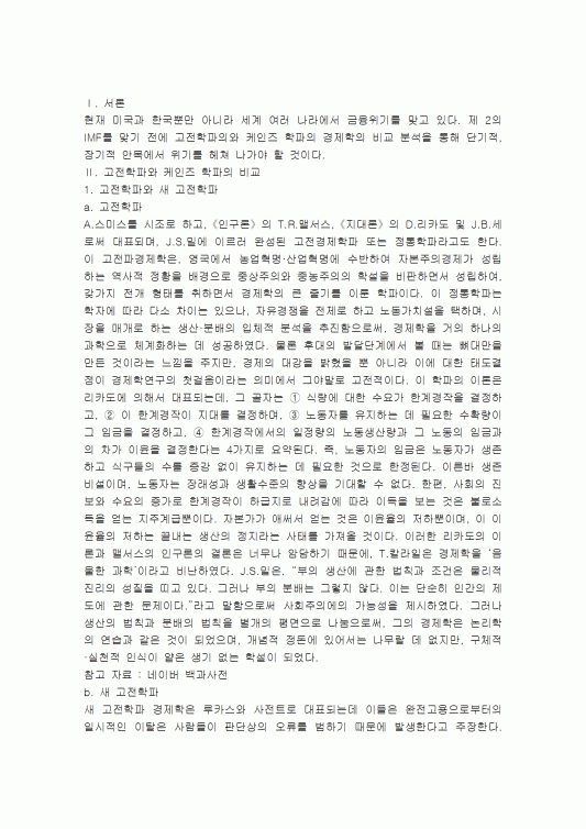 시장론자와 케인즈 주의