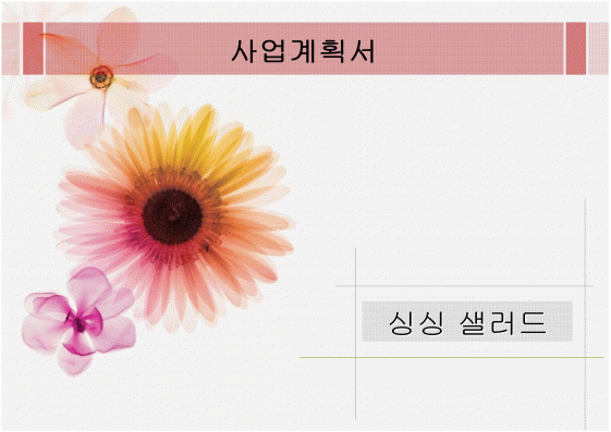 사업계획서-샐러드 제조기술