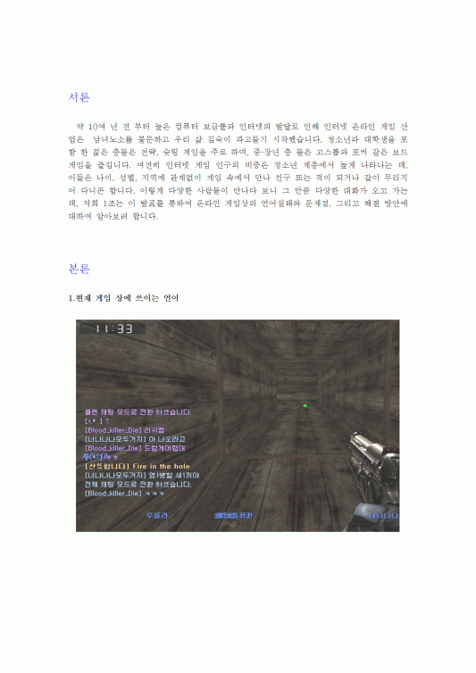 온라인상 언어 사용 실태와 문제점, 그리고 해결방안