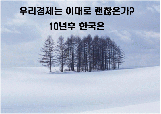 우리경제는 이대로 괜찮은가?(10년후 한국은)