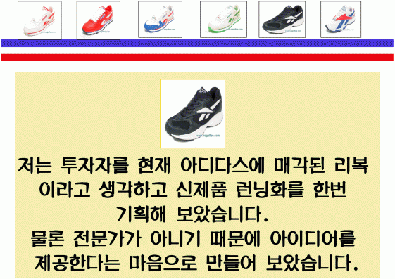 런닝화 신제품 기획서<R.W.T 런닝화>-제안서