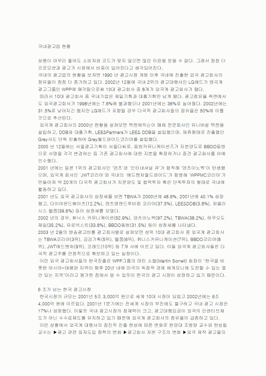 국내 광고업 현환