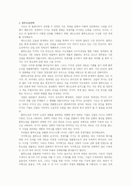 블루오션 전략 체계화