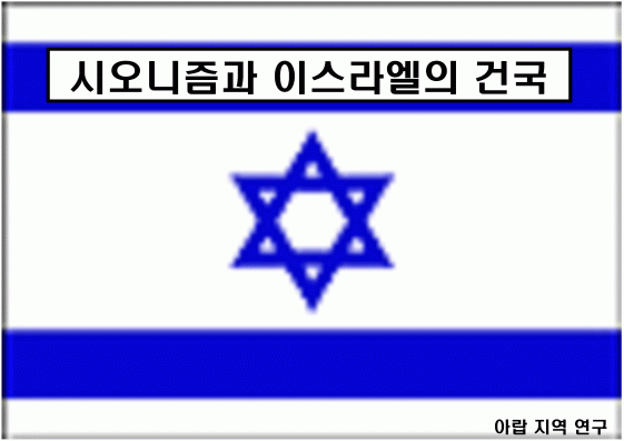 시오니즘과 이스라엘 건국에 관하여