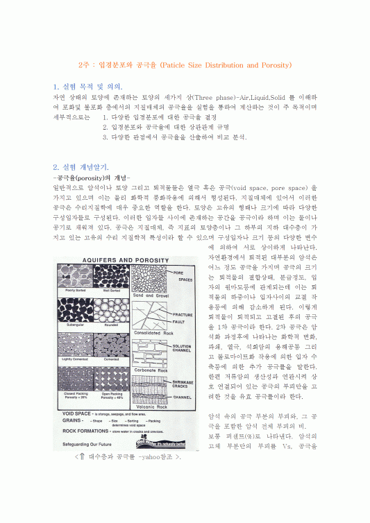 [지구환경] 입경분포와 공극율 (Paticle Size Distribution and Porosity)