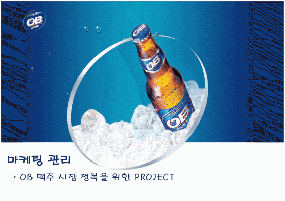 마케팅 관리(OB 맥주 시장 정복을 위한 PROJECT)