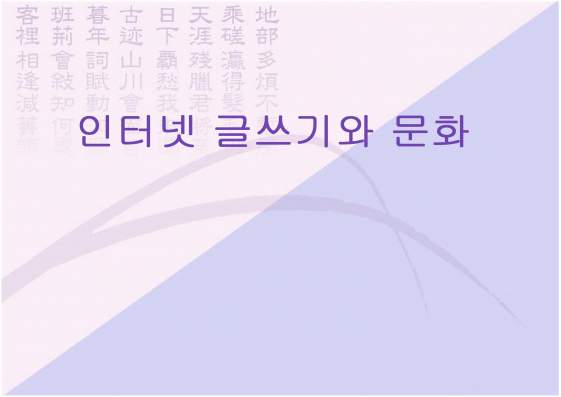 인터넷 글쓰기와 문화