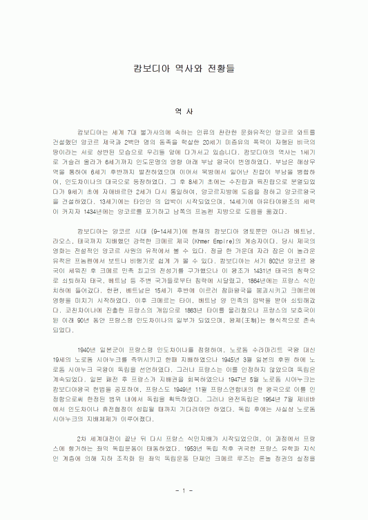 캄보디아의 역사와 전황