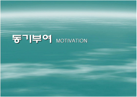 동기부여 MOTIVATION에 관한 모든것