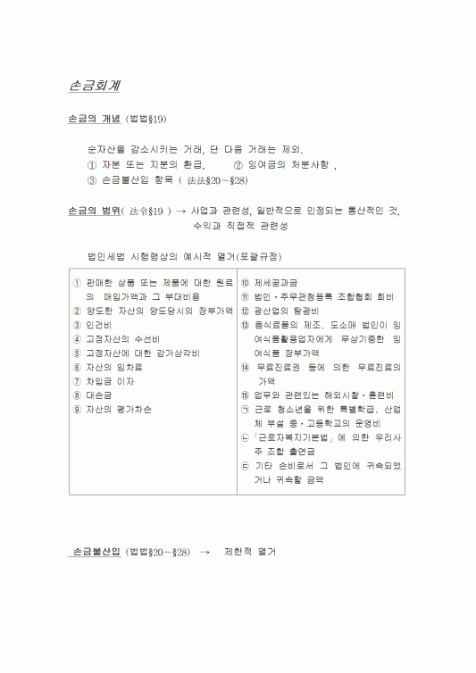 손금회계 레포트 자료