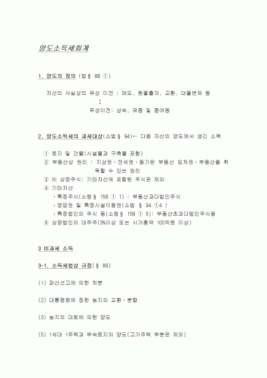 양도소득세회계