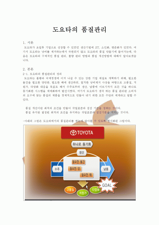 도요타의 품질관리