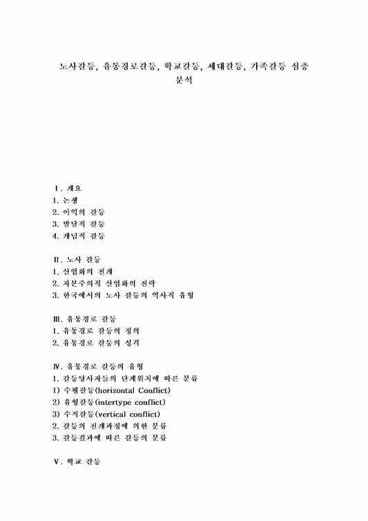 [노사갈등][유통경로갈등][학교갈등][세대갈등][가족갈등][갈등][노사][유통경로][학교][세대][가족]노사갈등, 유통경로갈등, 학교갈등, 세대갈등, 가족갈등(노사갈등, 유통경로갈등, 학교갈등, 세대갈등, 가족갈등)