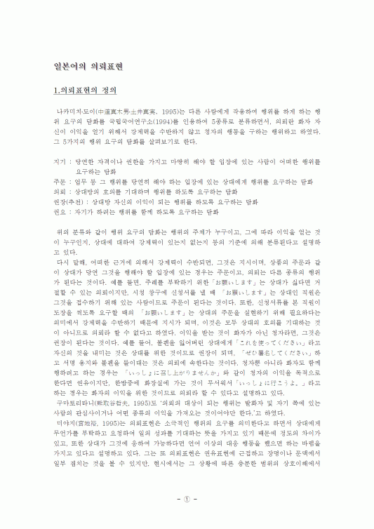 일본어의 의뢰표현