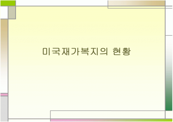 미국재가복지의 현황