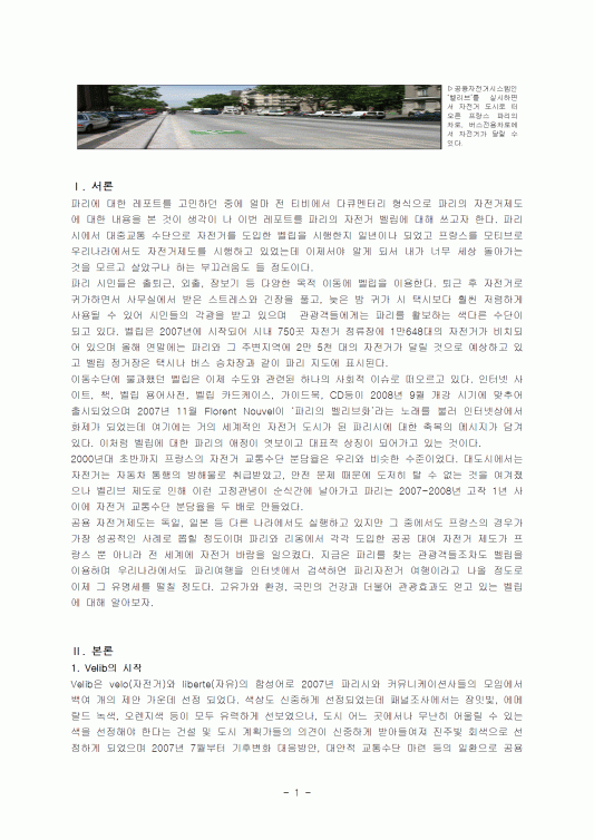 프랑스 자전거 제도(벨리브)