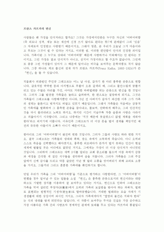 프란츠 카프카의 변신