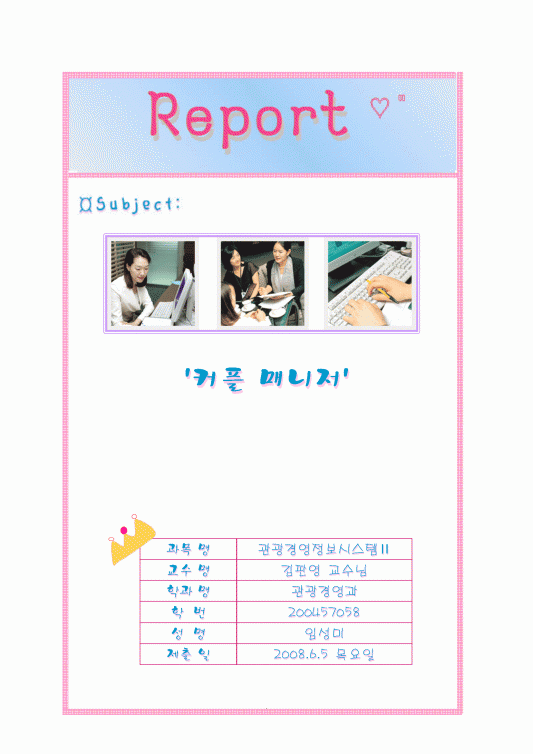 커플매니저 레포트 자료