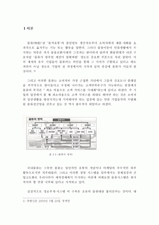 물류의 중요성