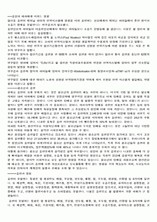 흡연이 태아에게 미치는영향