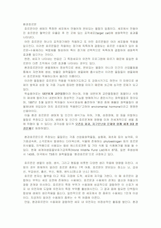 환경호르몬 모방설 봉쇄설