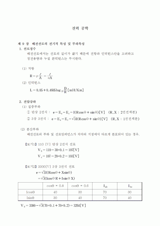 전력 공학 9,10장