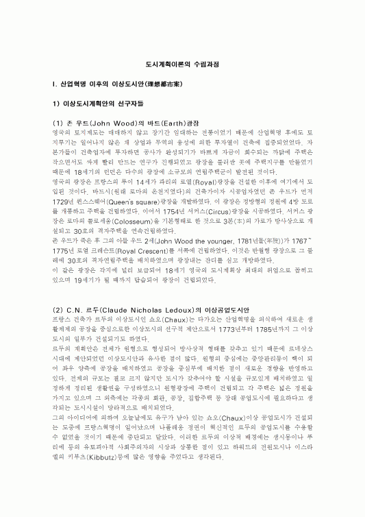 도시계획이론의 수립과정