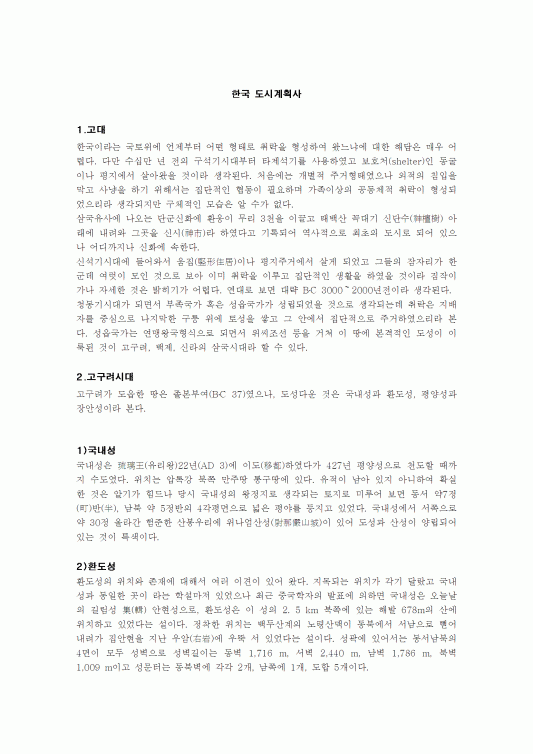 한국 도시계획사