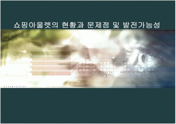 [유통관리론]쇼핑아울렛의 현황과 문제점 및 미래성장방안