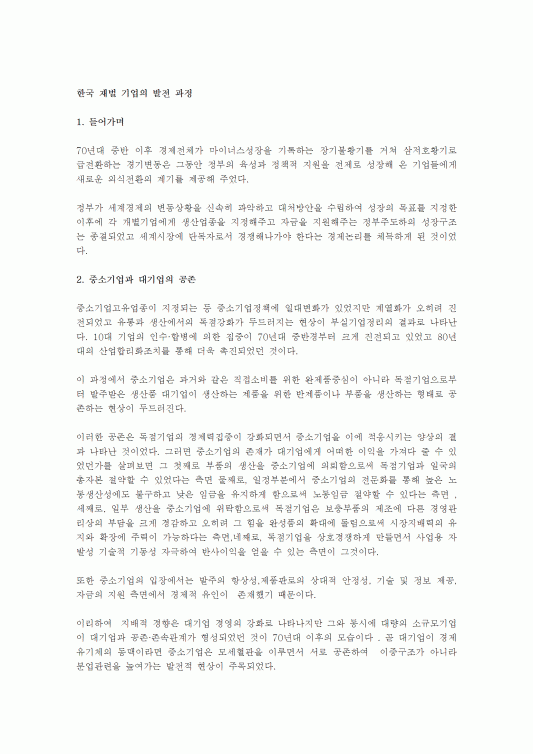 한국 재벌 기업의 발전 과정