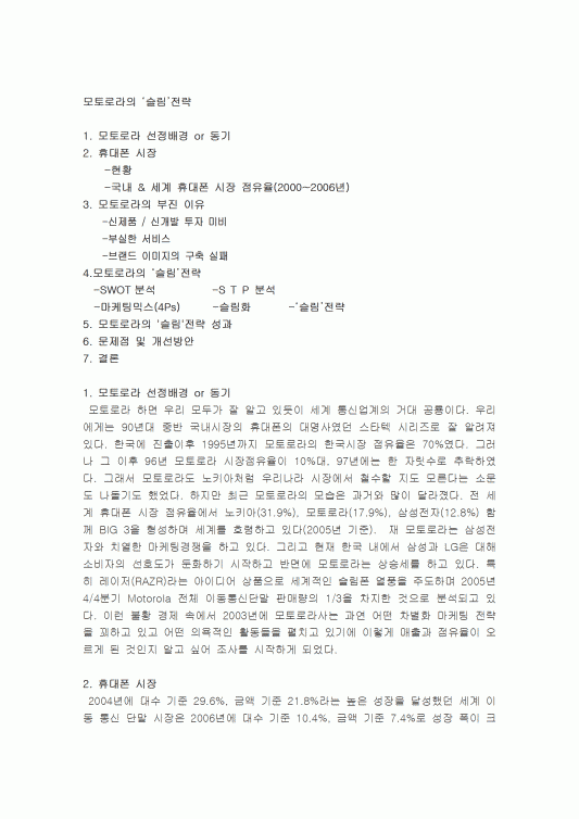 모토로라의 ‘슬림’전략