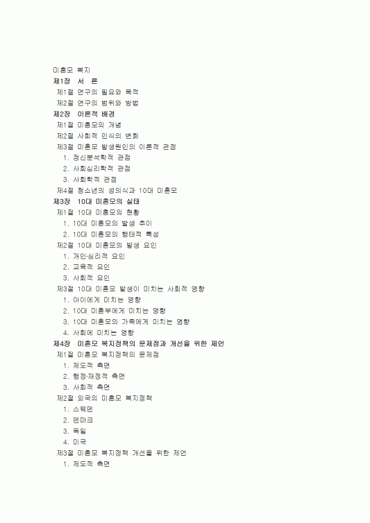 [복지] 미혼모 복지