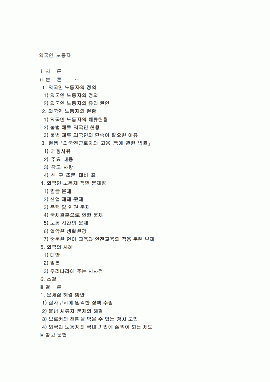 [인문과학] 외국인 노동자