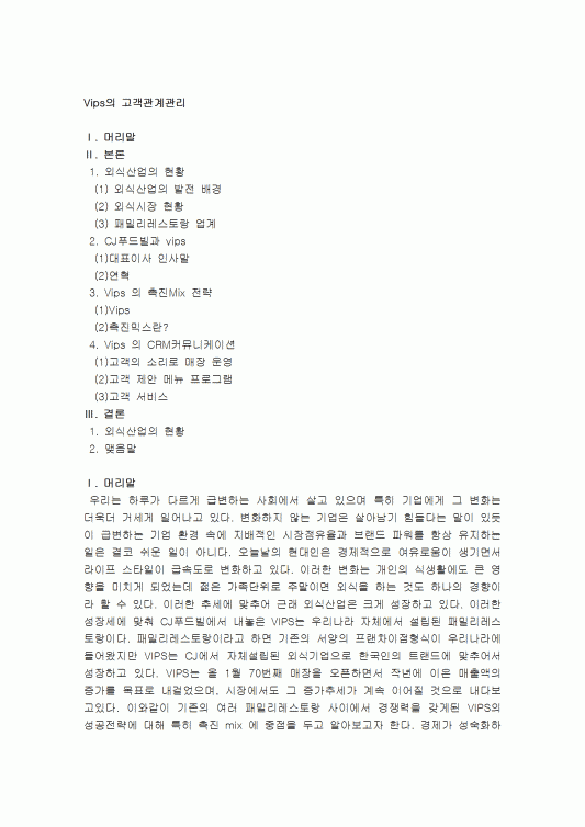 Vips의 고객관계관리