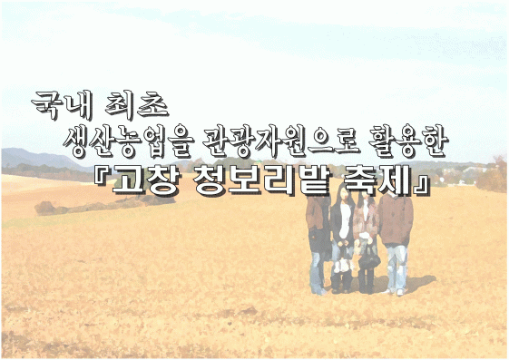 생태관광지조사 - 고창군 보리밭