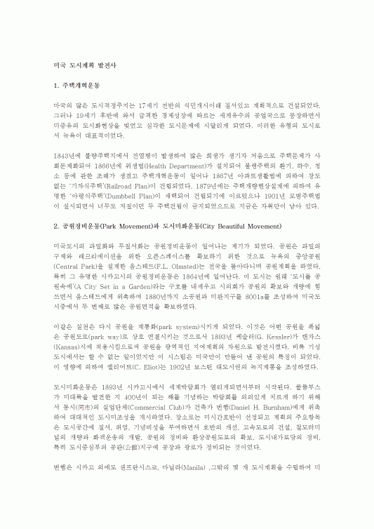 미국 도시계획 발전사