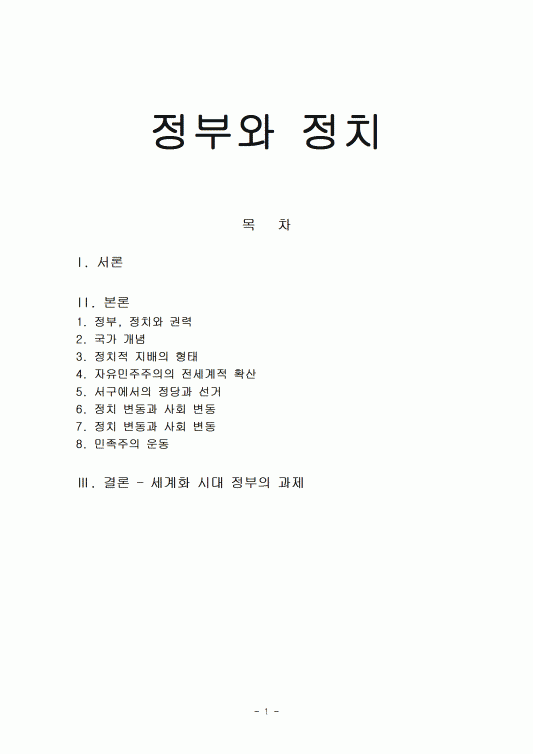 정부와 정치 레포트 자료