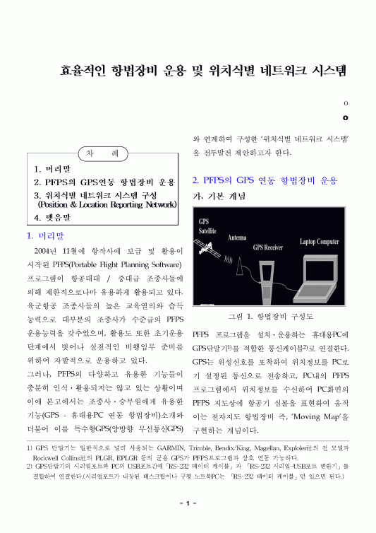 항법장비 운용 및 위치식별 네트워크 시스템
