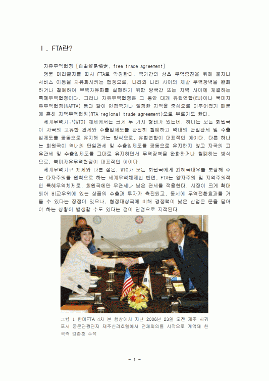 한미 FTA가 한국경제에 미치는 영향