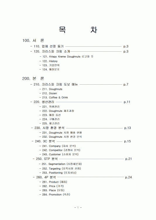 크리스피크림 마케팅전략및기업분석