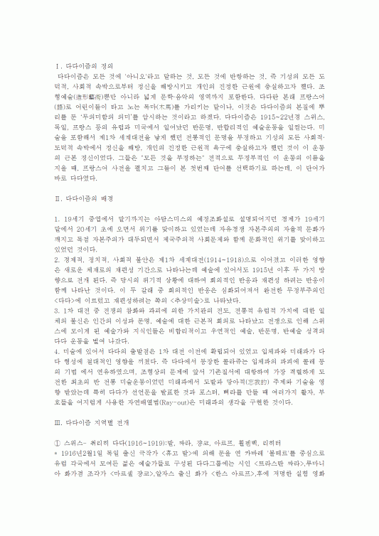 다다이즘의 정리