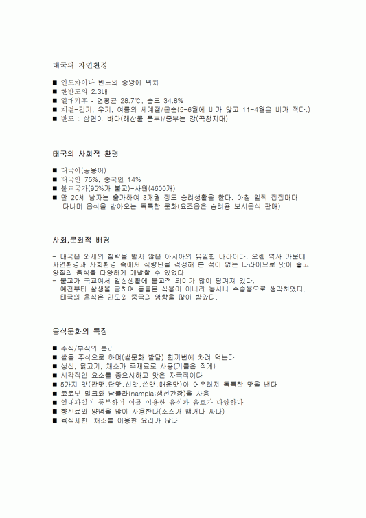 태국의 음식문화